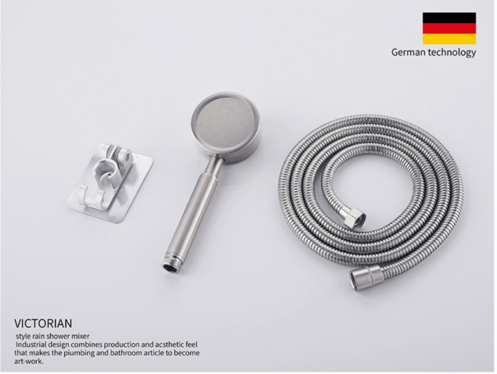 Wapol Shower Head Stainless Shower Set Pressurized Hose Base Head ...