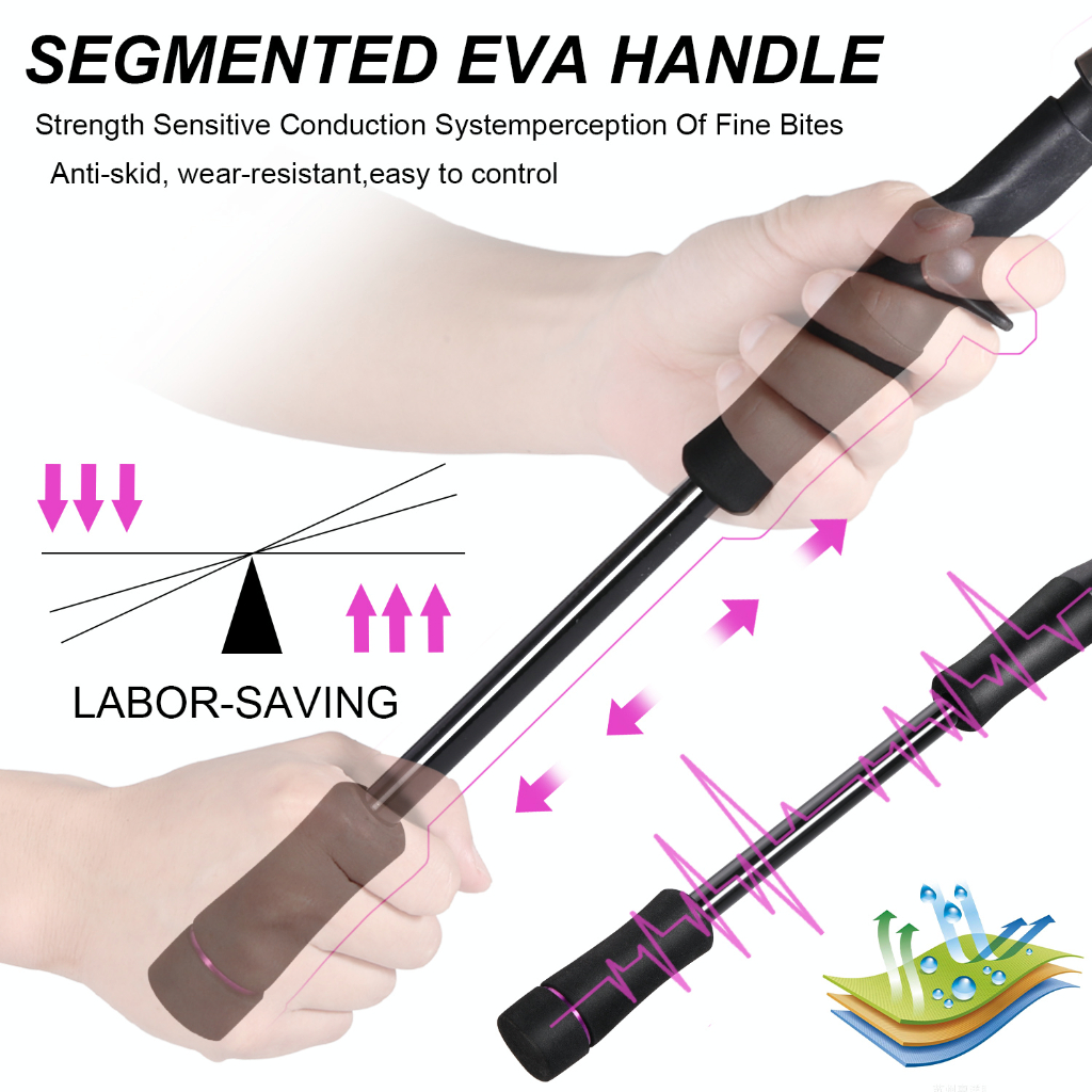 Sougayilang New Purple Spinning/Casting Fishing Rod 1.8m-2.1m 2sections ...