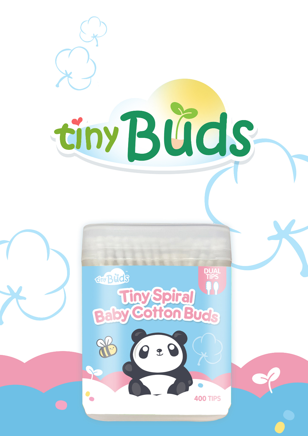 Tiny Buds Tiny Spiral Baby Cotton Buds Twin Pack (400 Tips) | Shopee ...