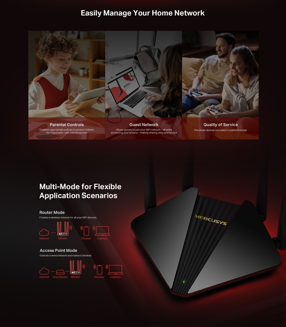 Mercusys MR30G AC1200 Wireless Dual Band Gigabit Router | Shopee ...