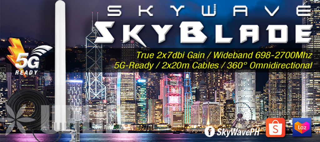 SkyWave SkyBlade Omnidirectional Antenna Wideband 700-2700 Band 28 ...