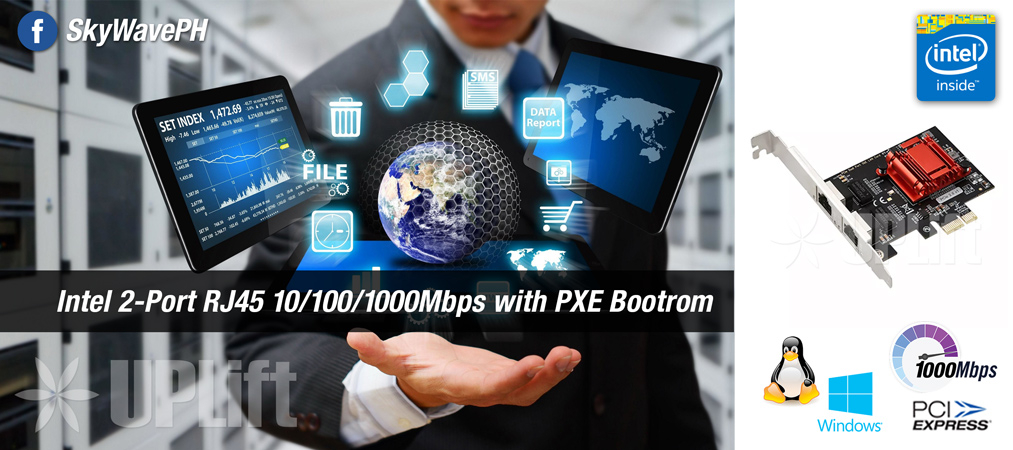 Intel Dual LAN Port 2-Port Gigabit Ethernet LAN Card with PXE Bootrom ...