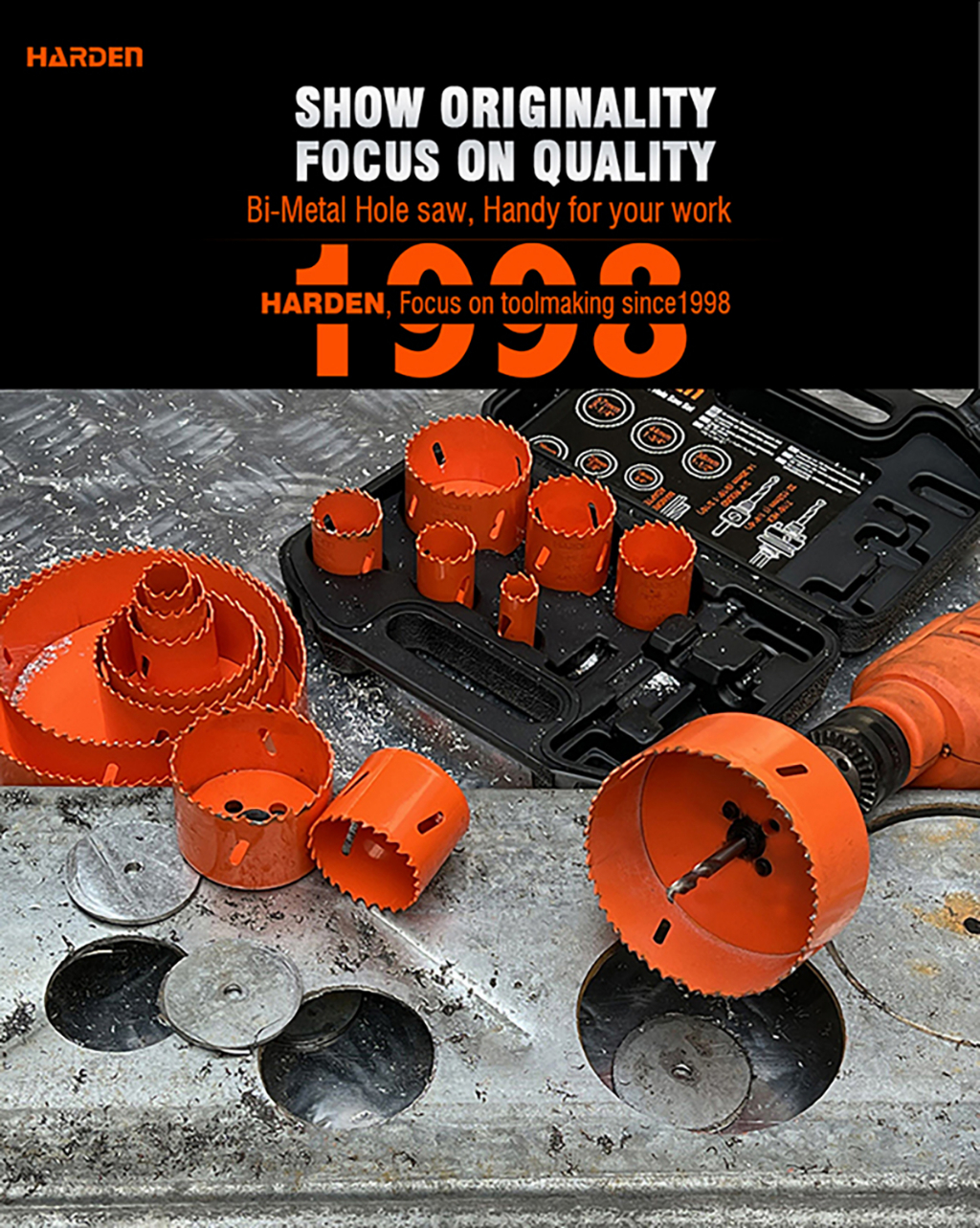 Harden 18mm - 76MM Bi-Metal Hole saw Cutter Hole Saws 16-64mm HSS BI ...