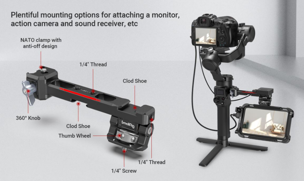SmallRig Monitor Mount with NATO Clamp and 1.5kg Load Capacity for DJI ...