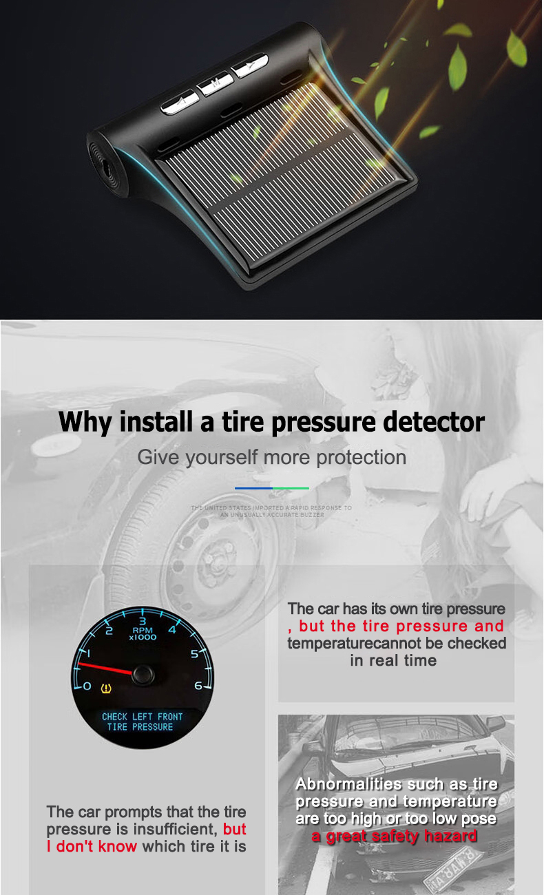 MIDOO TPMS Car Tire Pressure Alarm Monitor System Auto Security Alarm Systems + 4 External ...