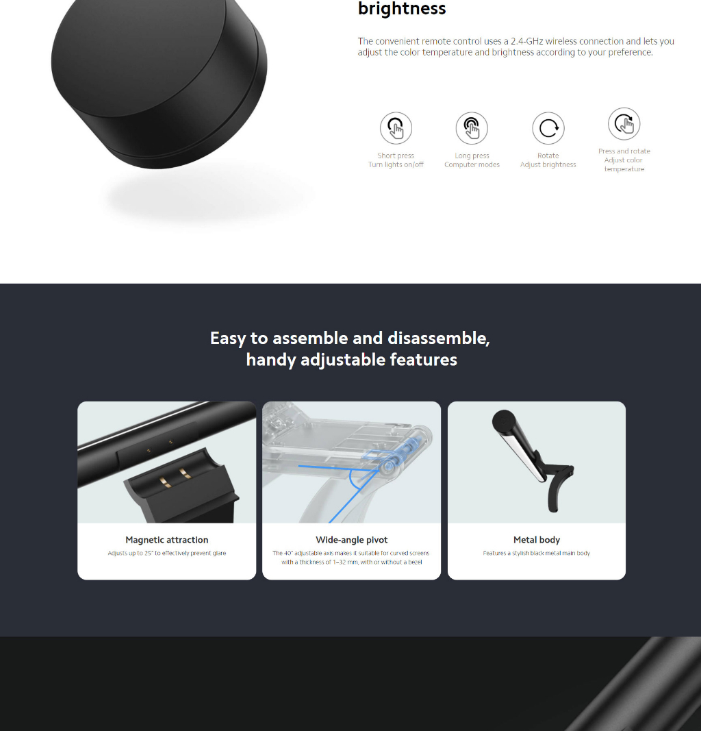 Xiaomi Mi Computer Monitor Light Bar No Screen Reflection Wireless ...