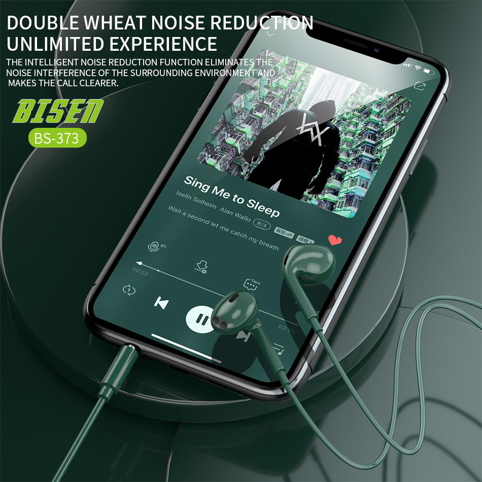 BISEN BS-373 Macaron Color Universal Wired Earphone Fashion In-Ear ...