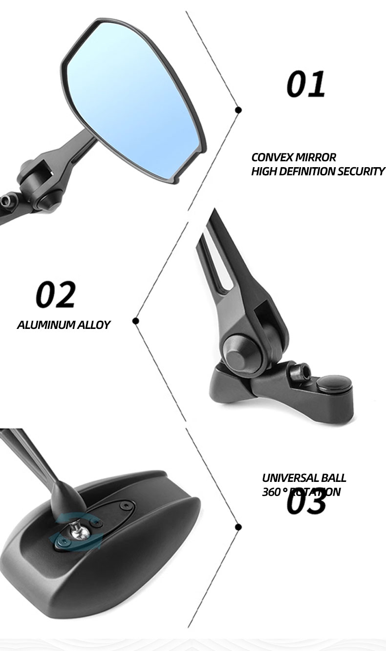 HOTSPEED Street King Side Mirror Heavy Duty Anti-Glare Lens 360 Degree ...