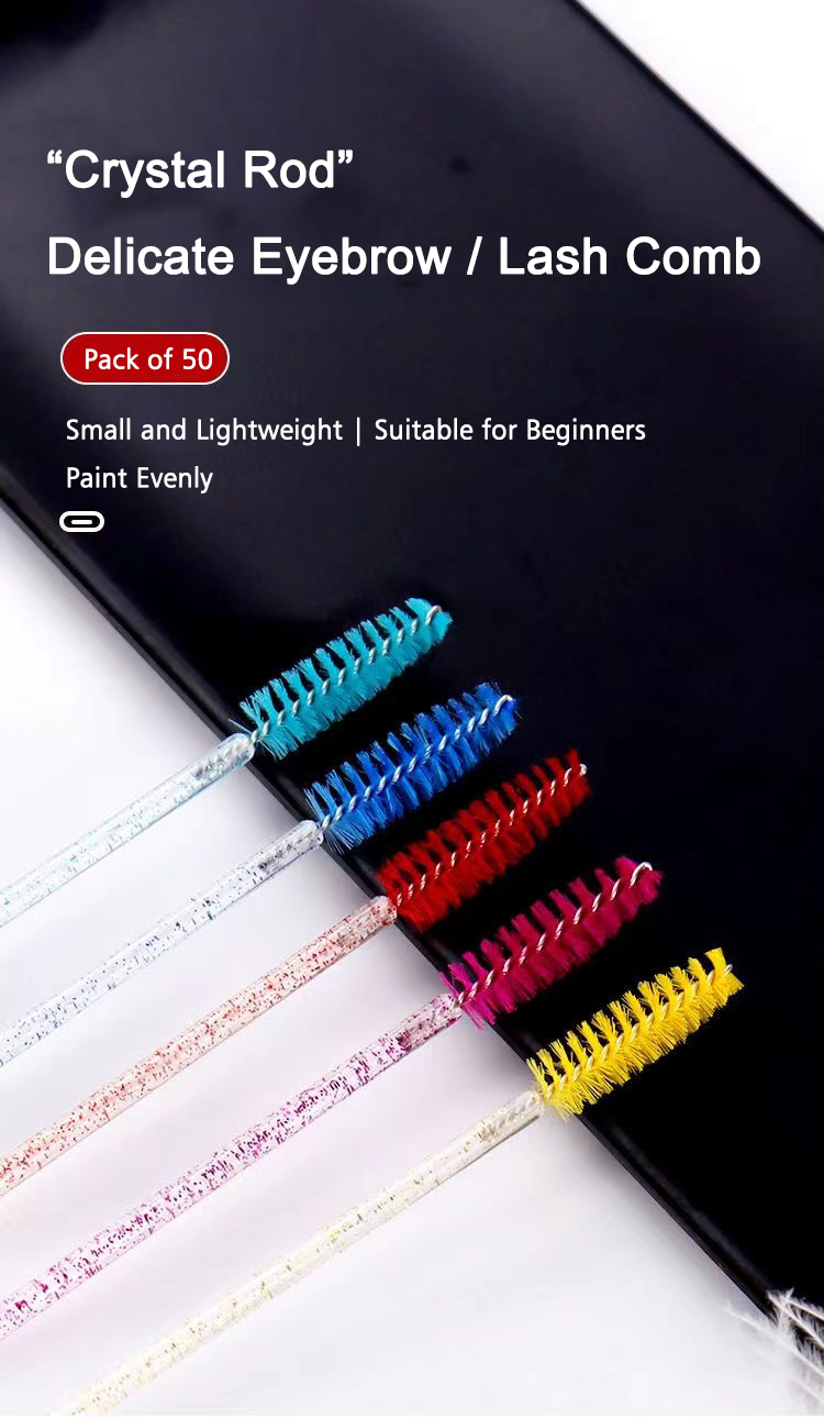 50 Pcs/Pack Spoolie Brush Eyelash Brush Comb for Eye Lash Extensions ...