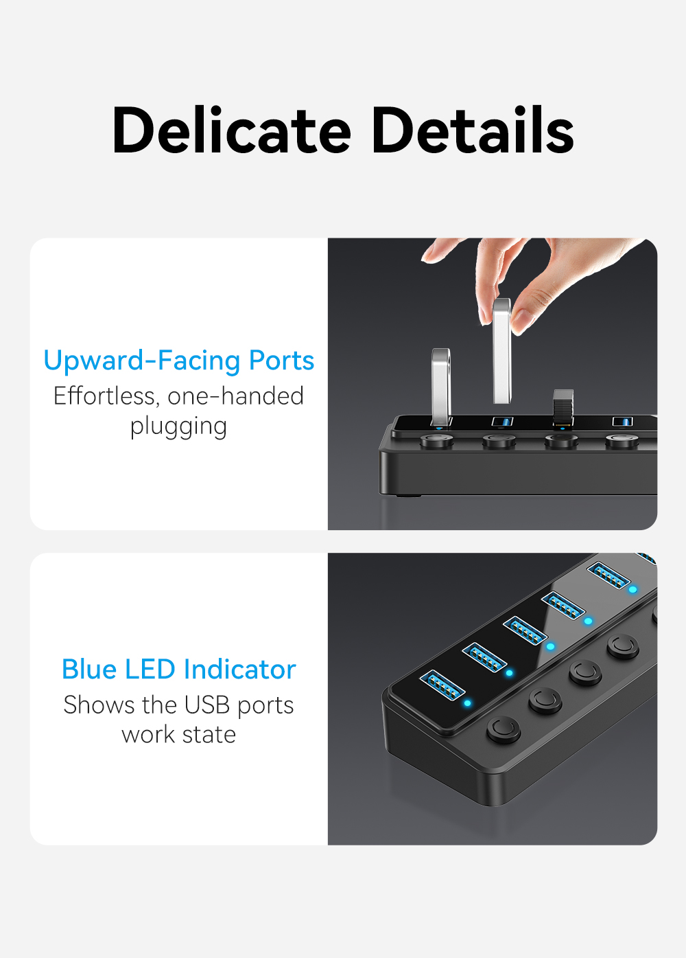 Vention 8 in 1 USB 3.0 Hub for Keyboard Phone Mouse Card Reader ...