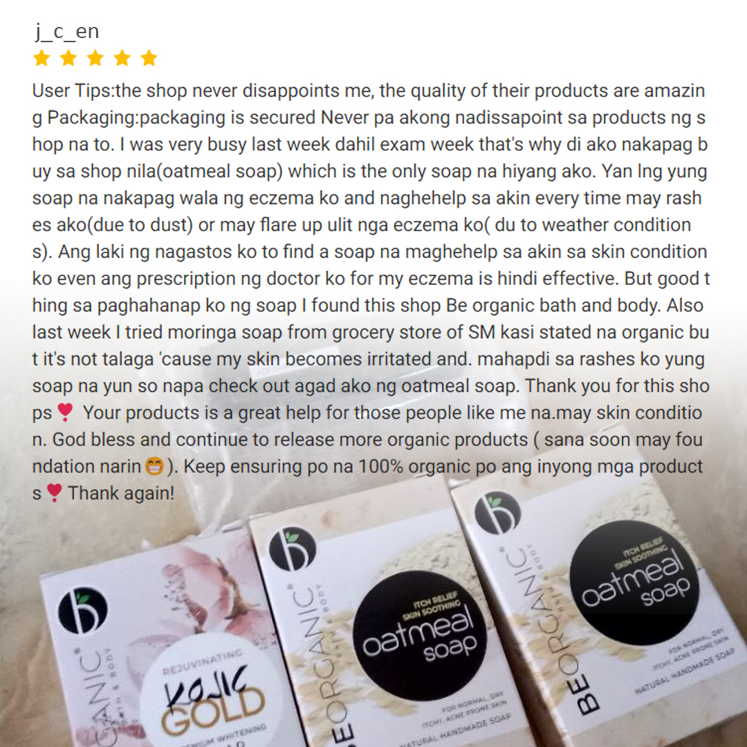 Be Organic Oatmeal Soap 110g | Shopee Philippines