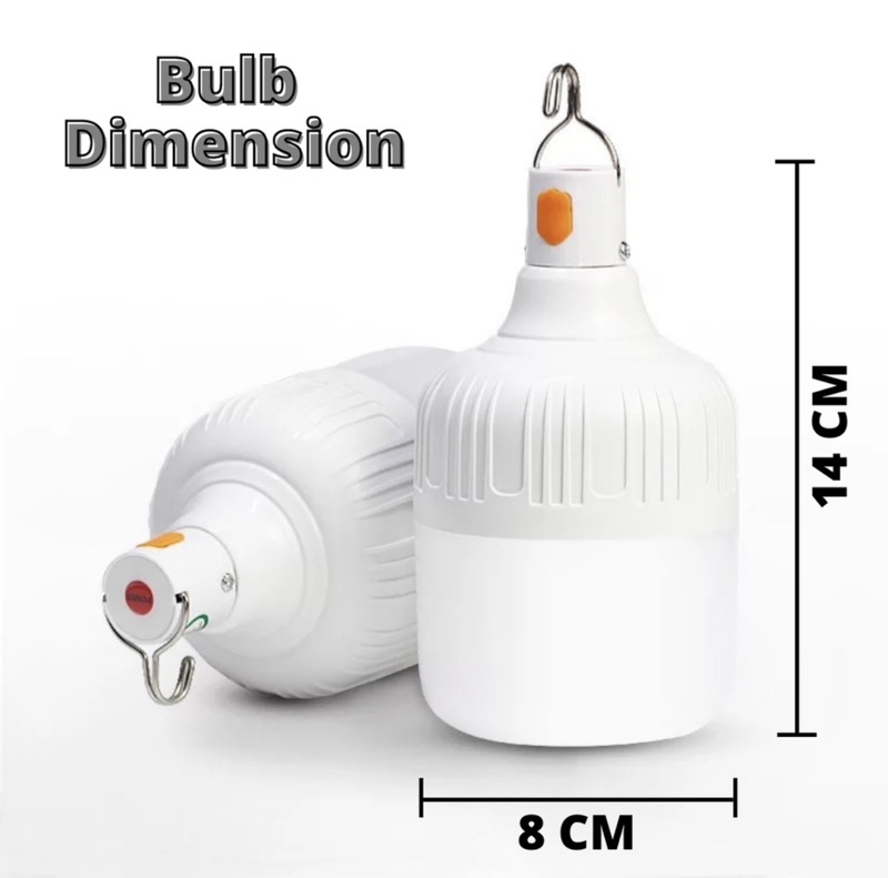8 Hours Emergency Light Bulb Charging Waterproof Lamp Outdoor Hanging ...