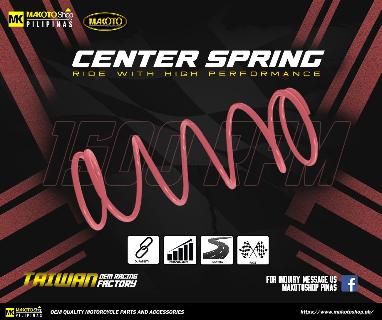 Makoto Racing Center Spring 1000 / 1200 / 1500 RPM | Shopee Philippines