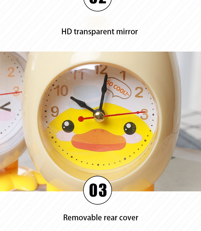 Cartoon lovely clock chicken duck eggshell shape student children's ...