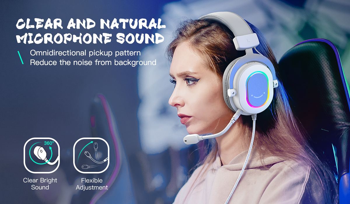 FIFINE H6W AmpliGame White USB Gaming Headset for PC Headphones with ...