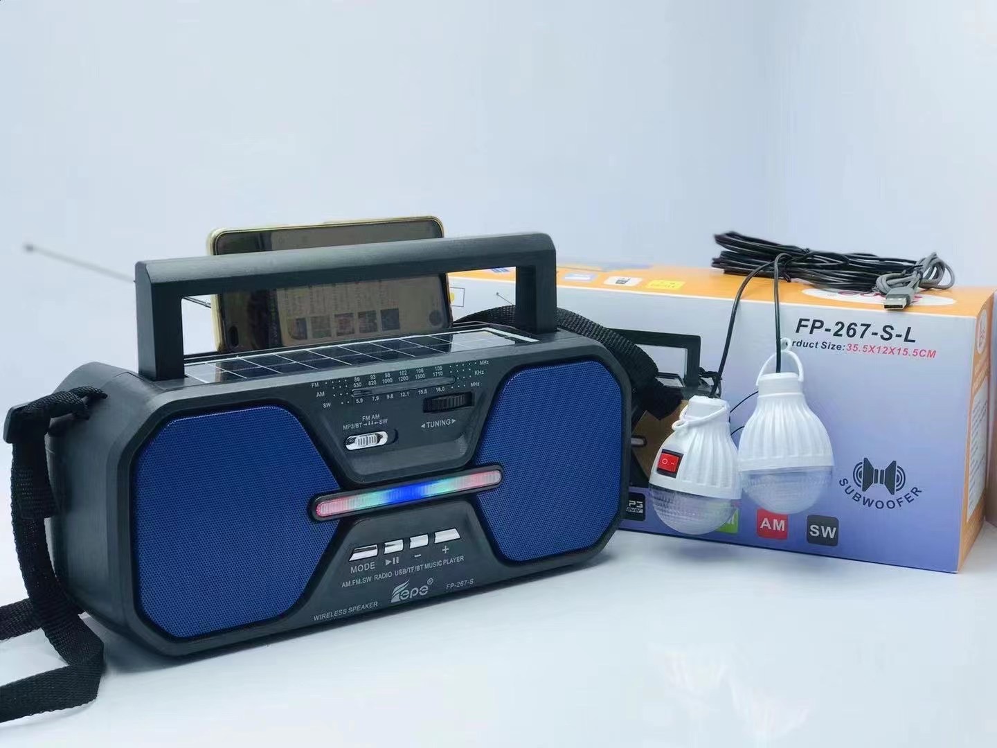 RADIO FP-267BT Solar Bluetooth AM/FM Radio with USB/SD/TF Music Player ...