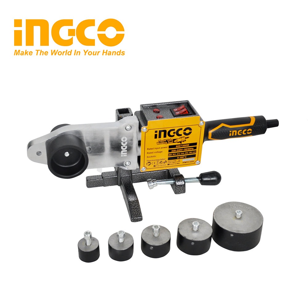 INGCO 1500W Plastic Tube Pipe Fusion Welding Tool Machine w/ 6pcs ...