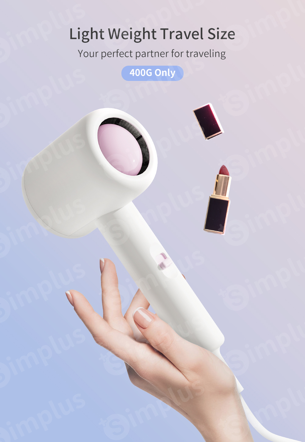 Simplus Hair Quick Dry Blower Dryer 1000W Blue/Pink/Black CFJH004 ...