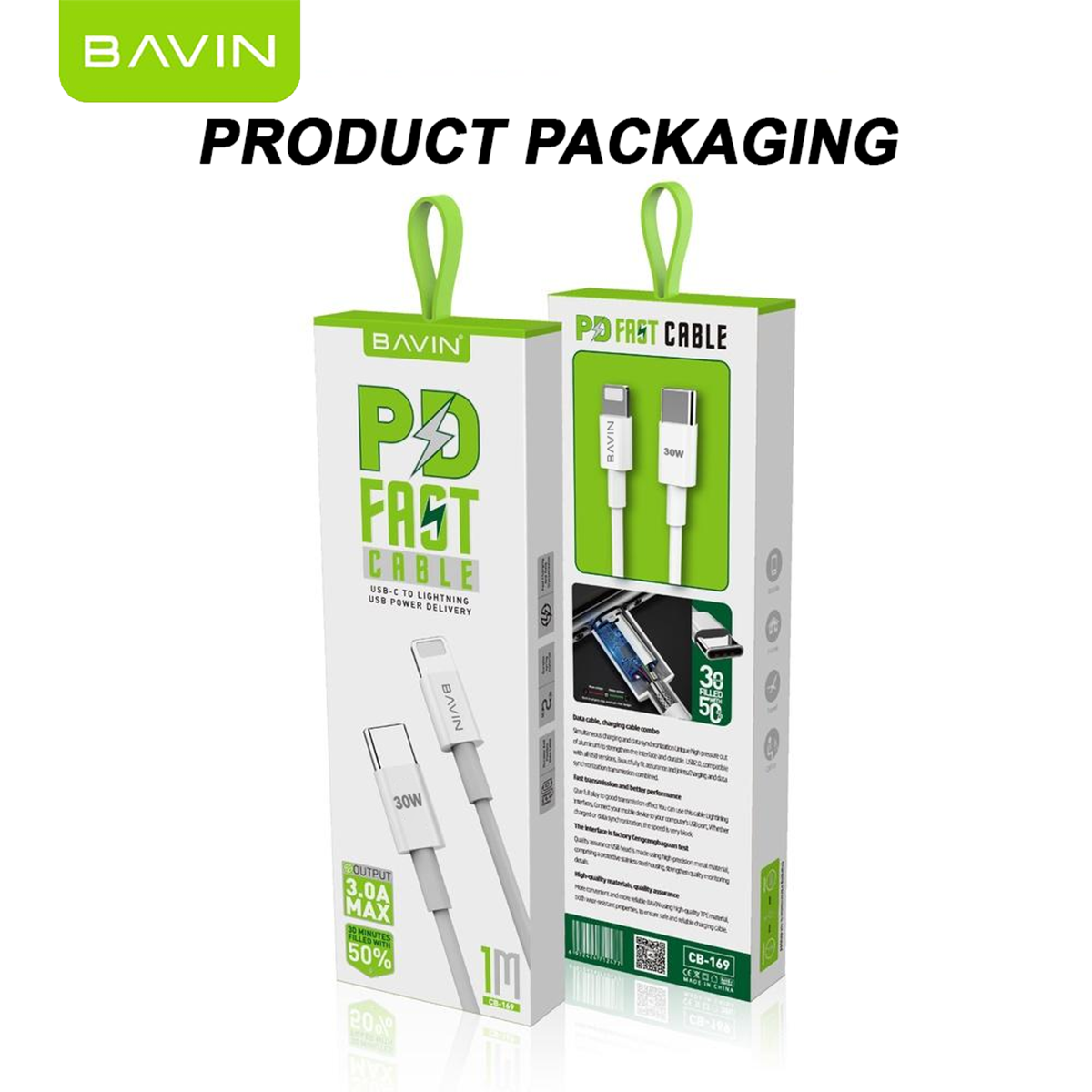 BAVIN CB169 / CB179 60W Fast Charging Data Cable Type-C to iPh & Type-C ...