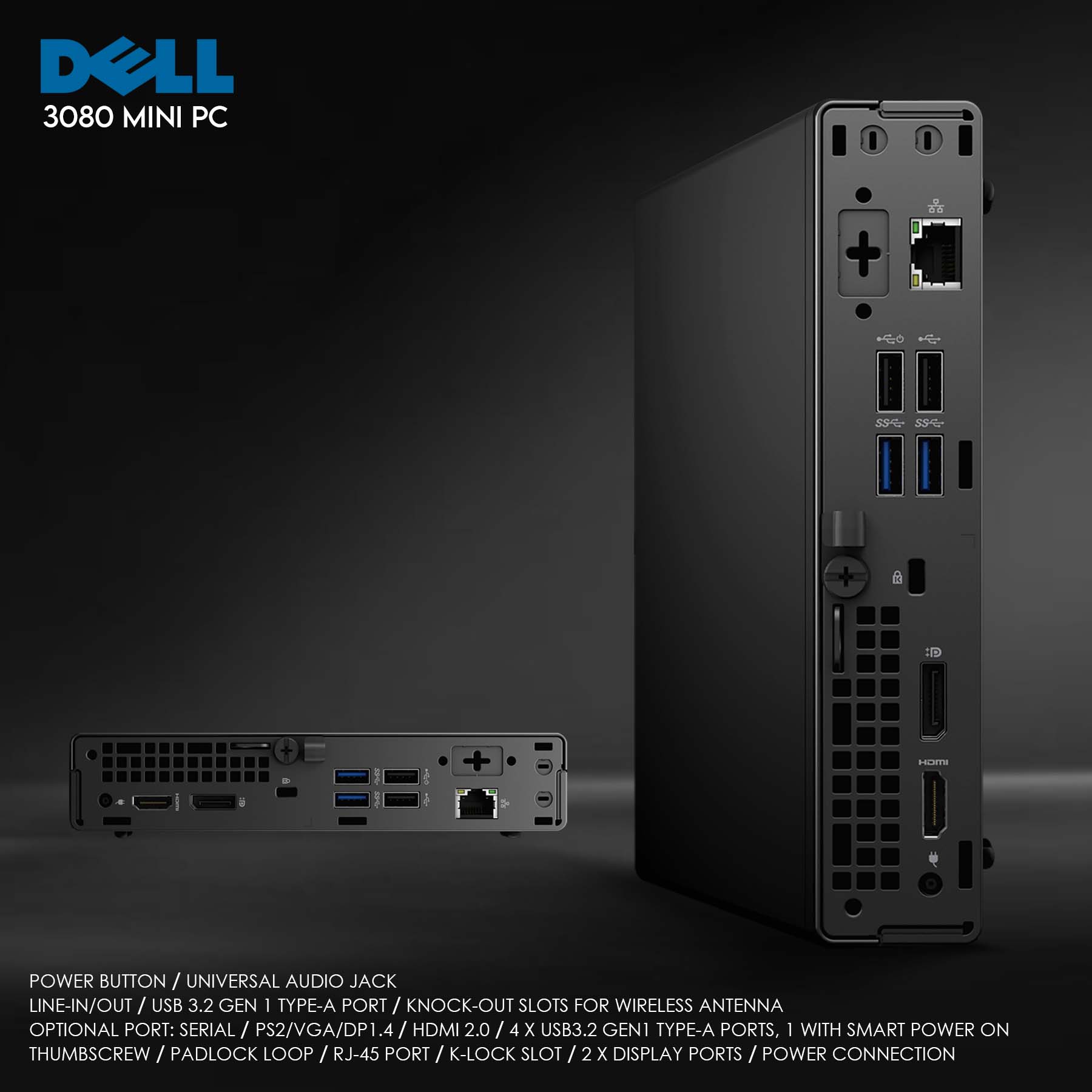 Dell OptiPlex 3080 MiniPc Core i5 10th Gen 8GB DDR4 2666 mhz 256gb nvme ...