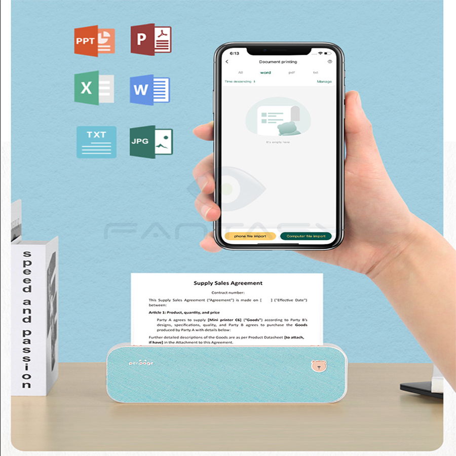 Peripage A40 300DPI Portable A4 Printer Mini Inkless Thermal Paper ...