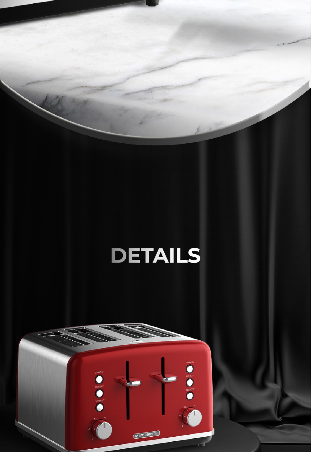 PerySmith SN2000 Pop Up Bread Toaster 4 Slice Signature Series | Shopee ...