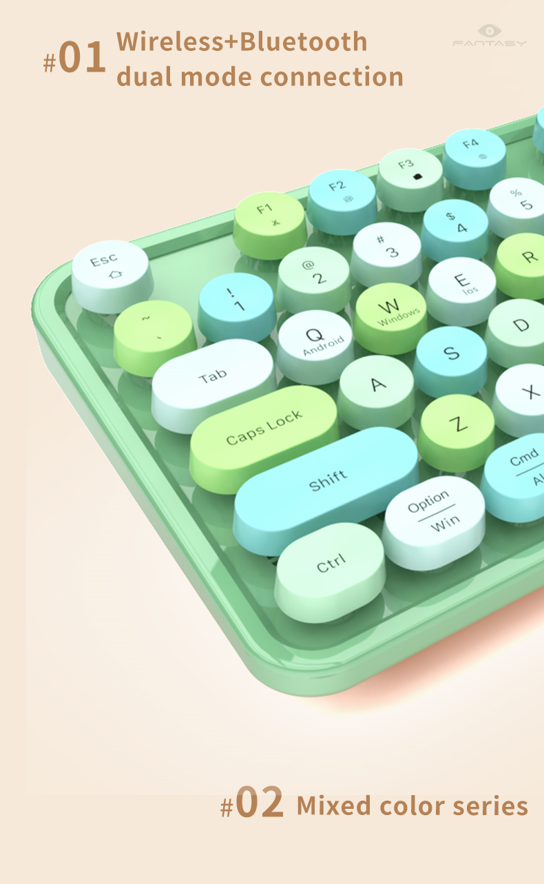 MOFii Sweet DM Wireless Bluetooth Dual-mode Office Keyboard and Mouse ...