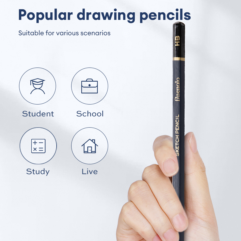 Deli 2B HB Drawing Pencil Set 8Pcs Iron Box Sketch Pencil Set School ...