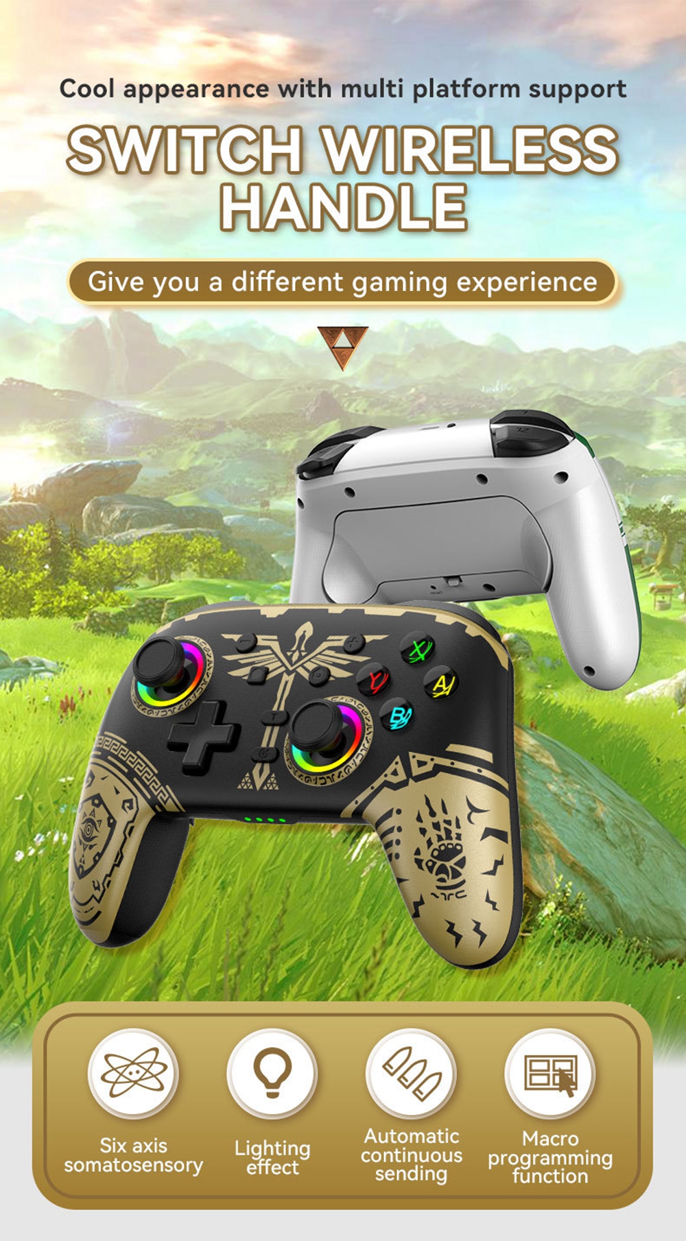 Bsp S08 Wireless Gamepad Gaming Controller For P4, P3 Switch Pc And Os ...