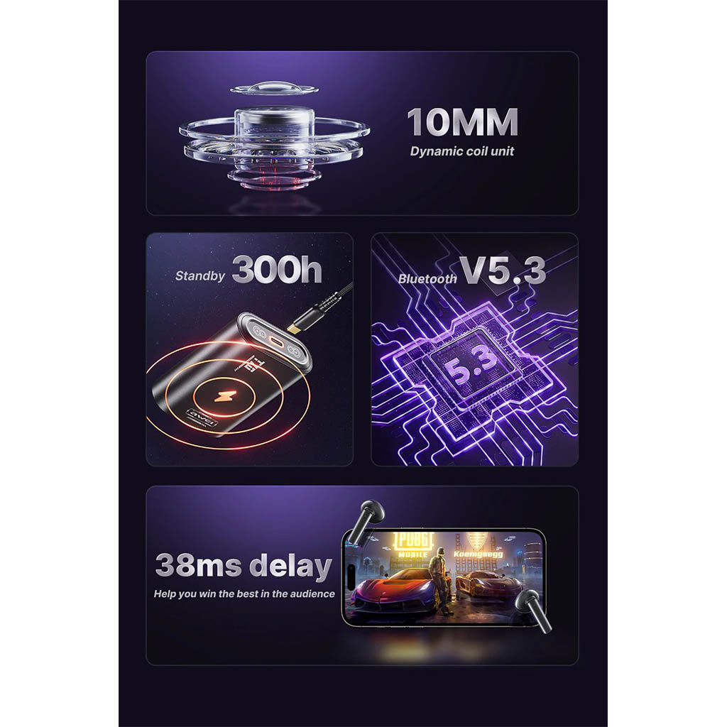 Awei T70 ENC Wireless Bluetooth V5.3 Earbuds With Charging Case ...