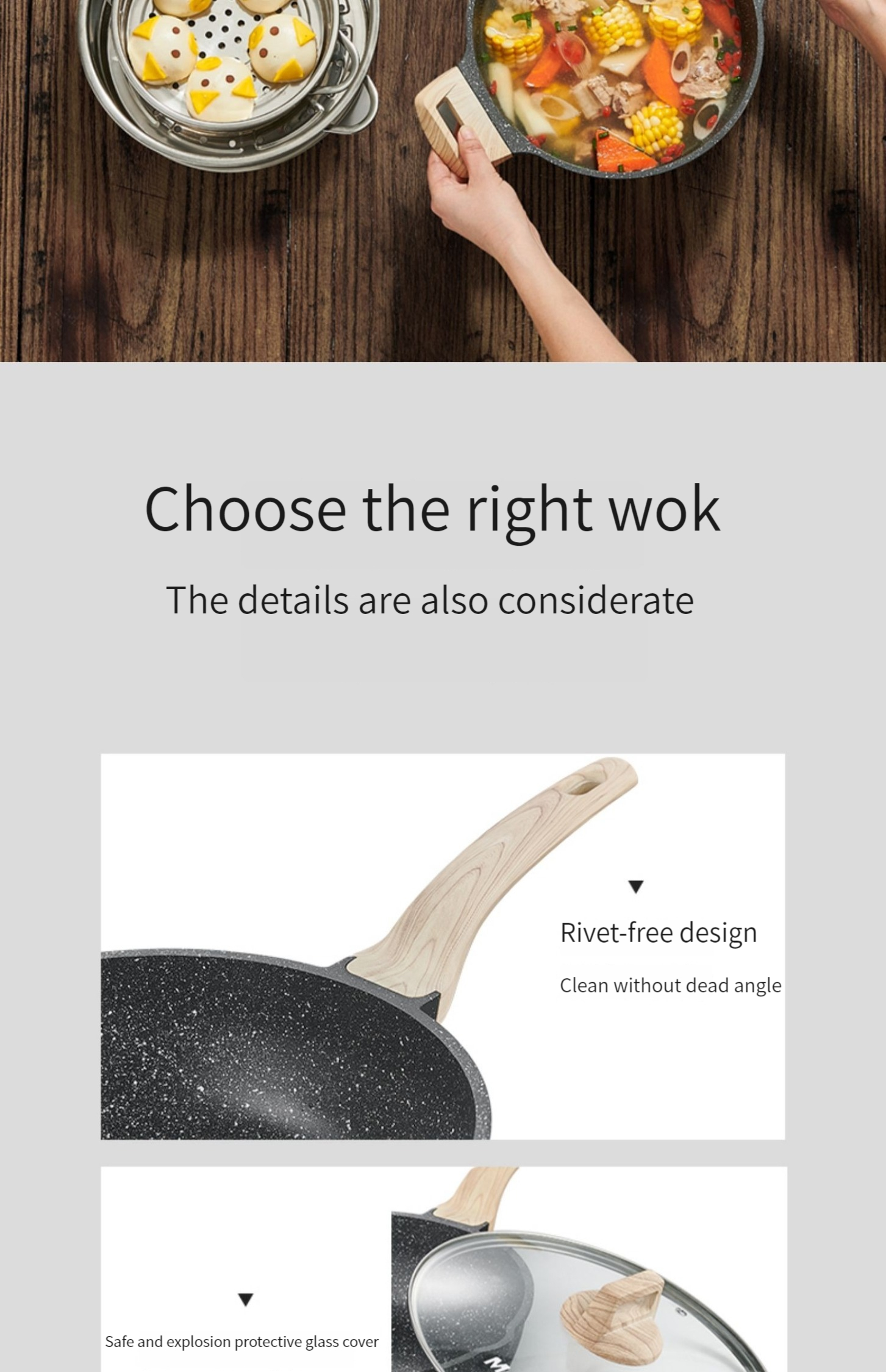 【LEUSE】Non-stick cookware set - medical stone coating - 5 colors ...