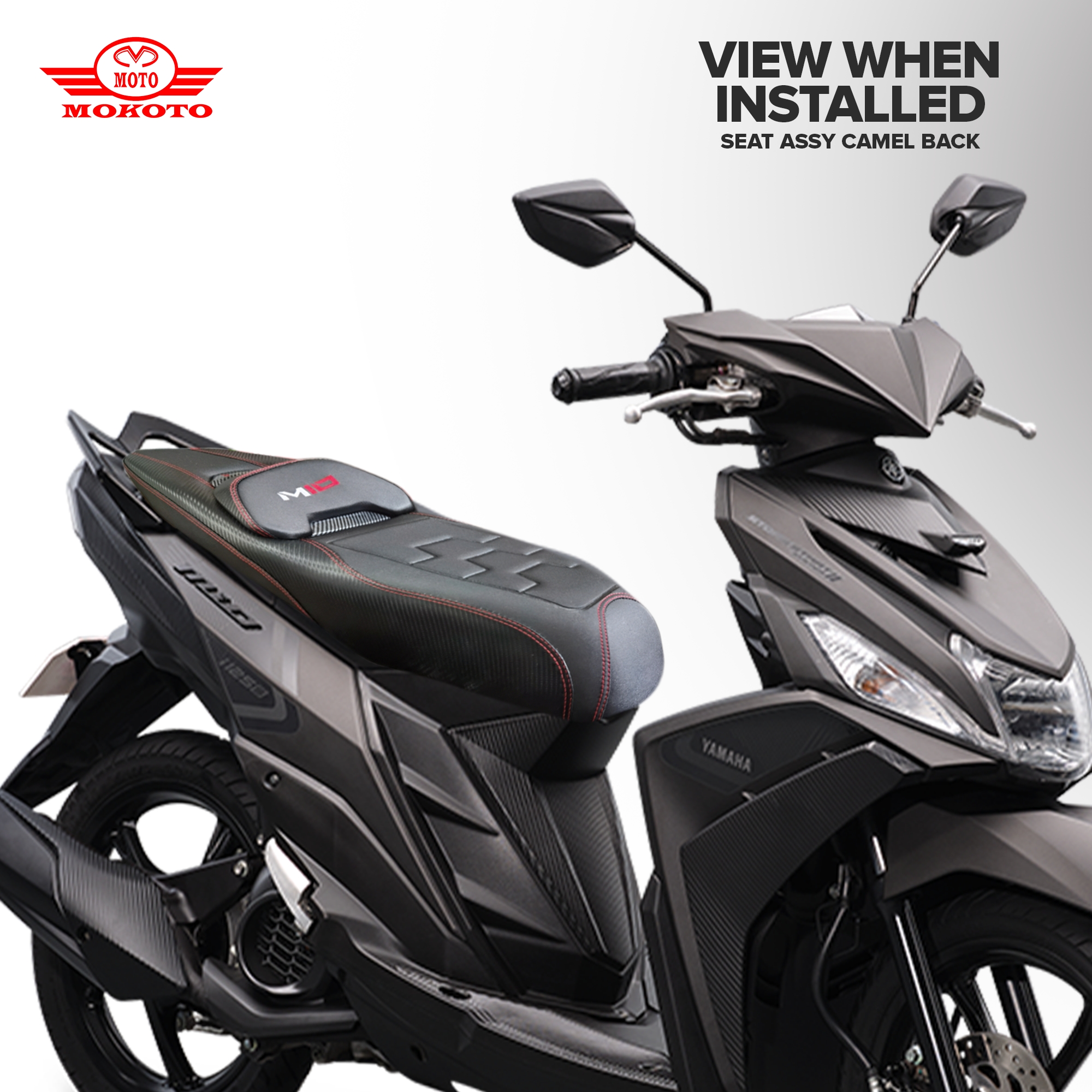 YAMAHA MIO I 125 CAMEL BACK SEAT ASSY EMBROID LOGO CARBON DELUXE DESIGN ...