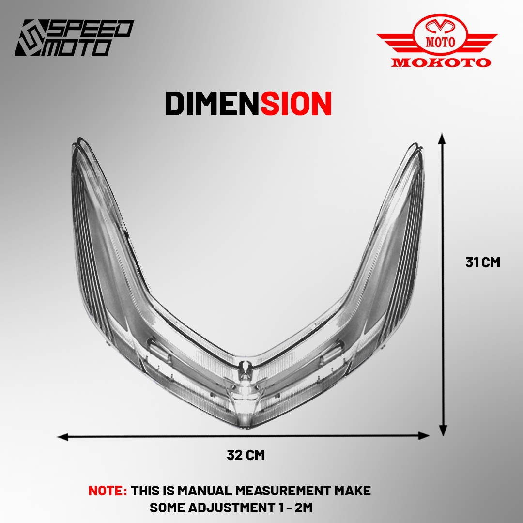 MOKOTO YAMAHA MIO SPORTY HEADLIGHT SMILEY LENS CLEAR FLASHER LENS FOR ...