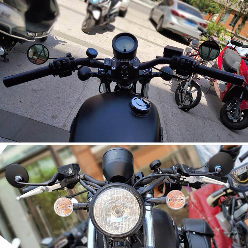 Motorcycle Aluminum Rear View Side Mirror Round Bar end Rear Mirror ...