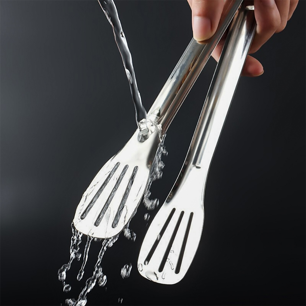 Nipiin Food Tongs 304 Stainless Steel Bread Tong Steak Tong Frying ...