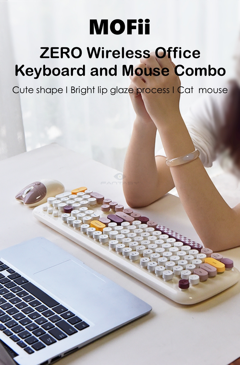 MOFII GEEZER Zero Cute Fashion 2.4G Wireless Keyboard and Mouse Combo ...