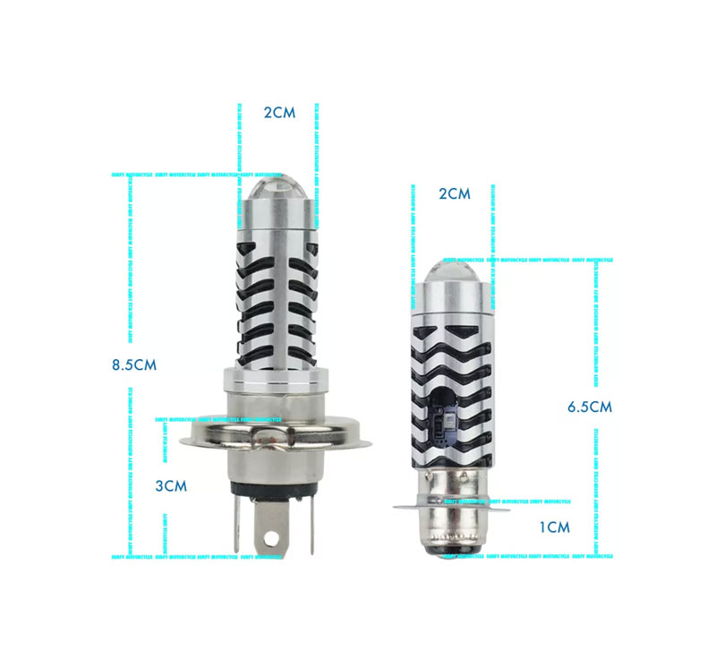 HOTSPEED MDL Killer Headlight Bulb Led Lights for Motorcycle T19 P15D With Blue Parklight ...