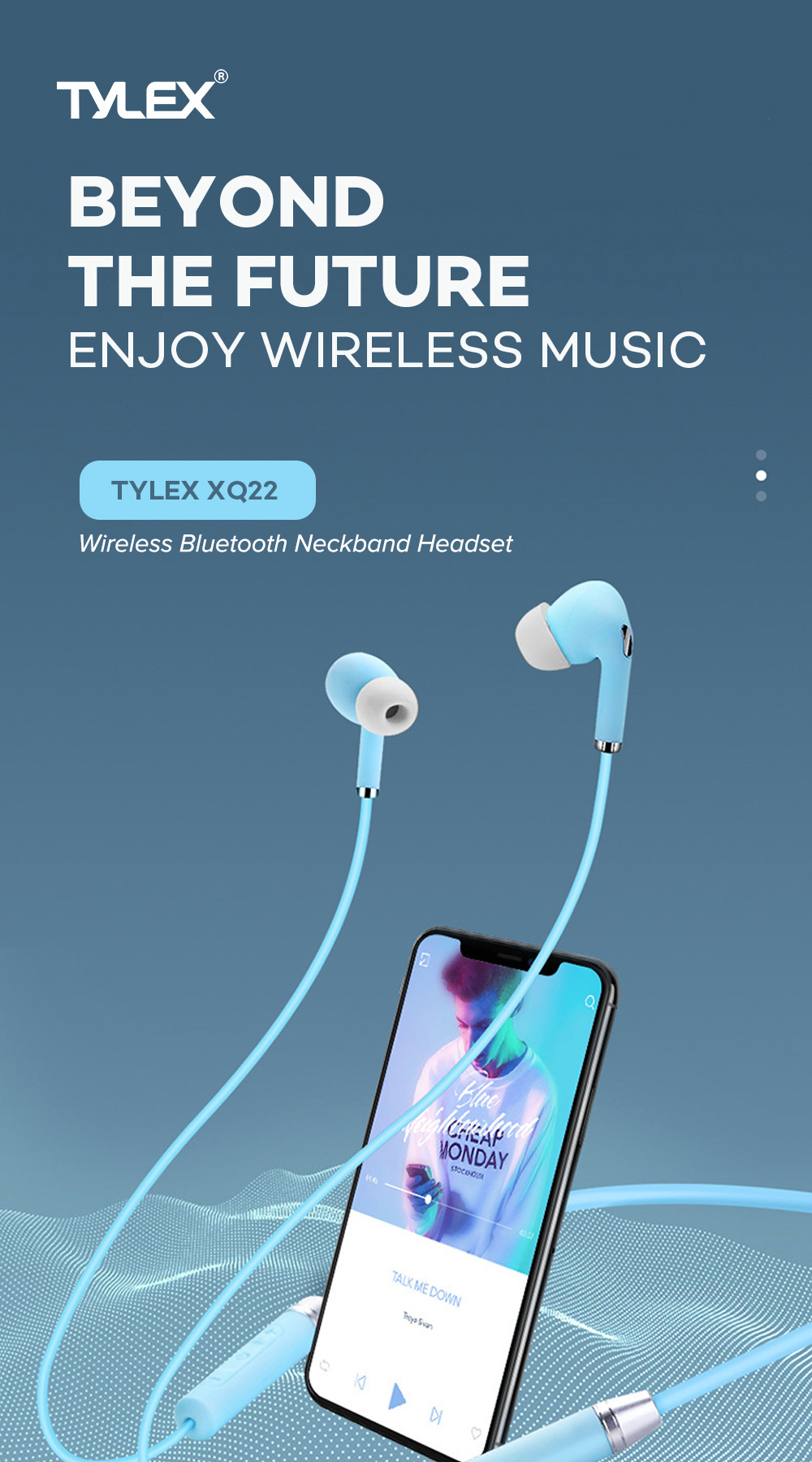 Tylex XQ22 Wireless Neckband Headset Bluetooth V5.0 Lightweight Feature ...