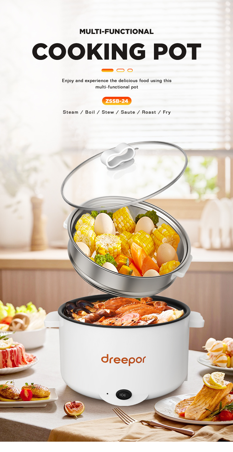 Dreepor Mini Rice Cooker Small Multi-Function Electric Cooker With ...