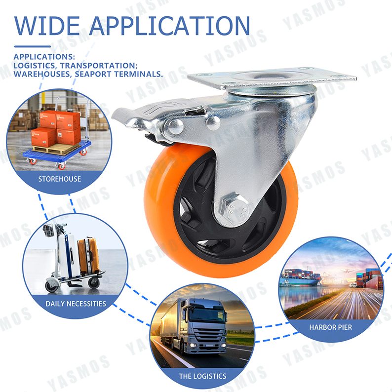 (1PC)Caster wheel heavy-duty trolley wheel set swivel fixed lock caster set | Shopee Philippines