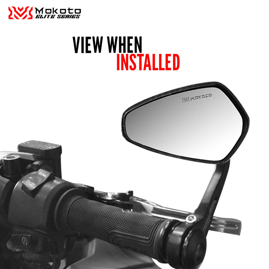 MOKOTO ELITE SERIES SMOKE TINT BAR END SIDE MIRROR MOTO-ES-7375 GECKO ...