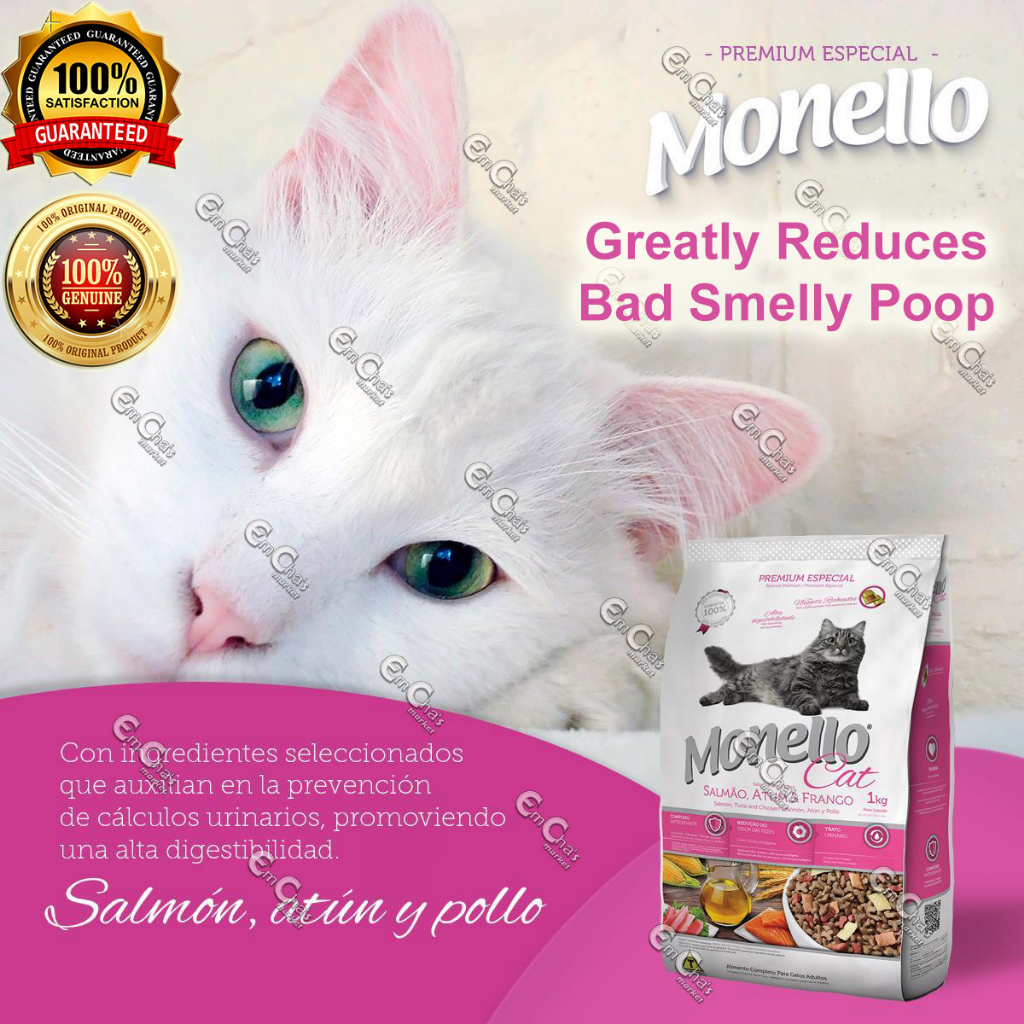 1kg MONELLO CAT SALMON (URINARY TRACK HEALTH) Adult Premium Cat Food ...