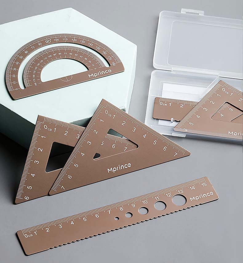 Customized DIY Name Logo 4 in 1 Aluminum Alloy Metal Ruler School ...
