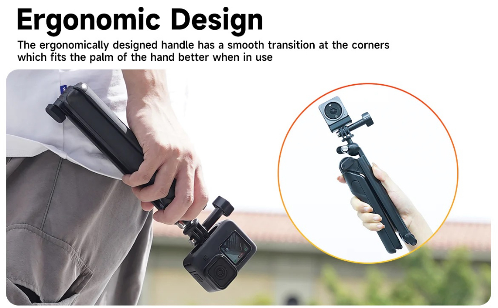TELESIN Newest TriFold Rotational Foldable Monopod Stick Tripod for ...