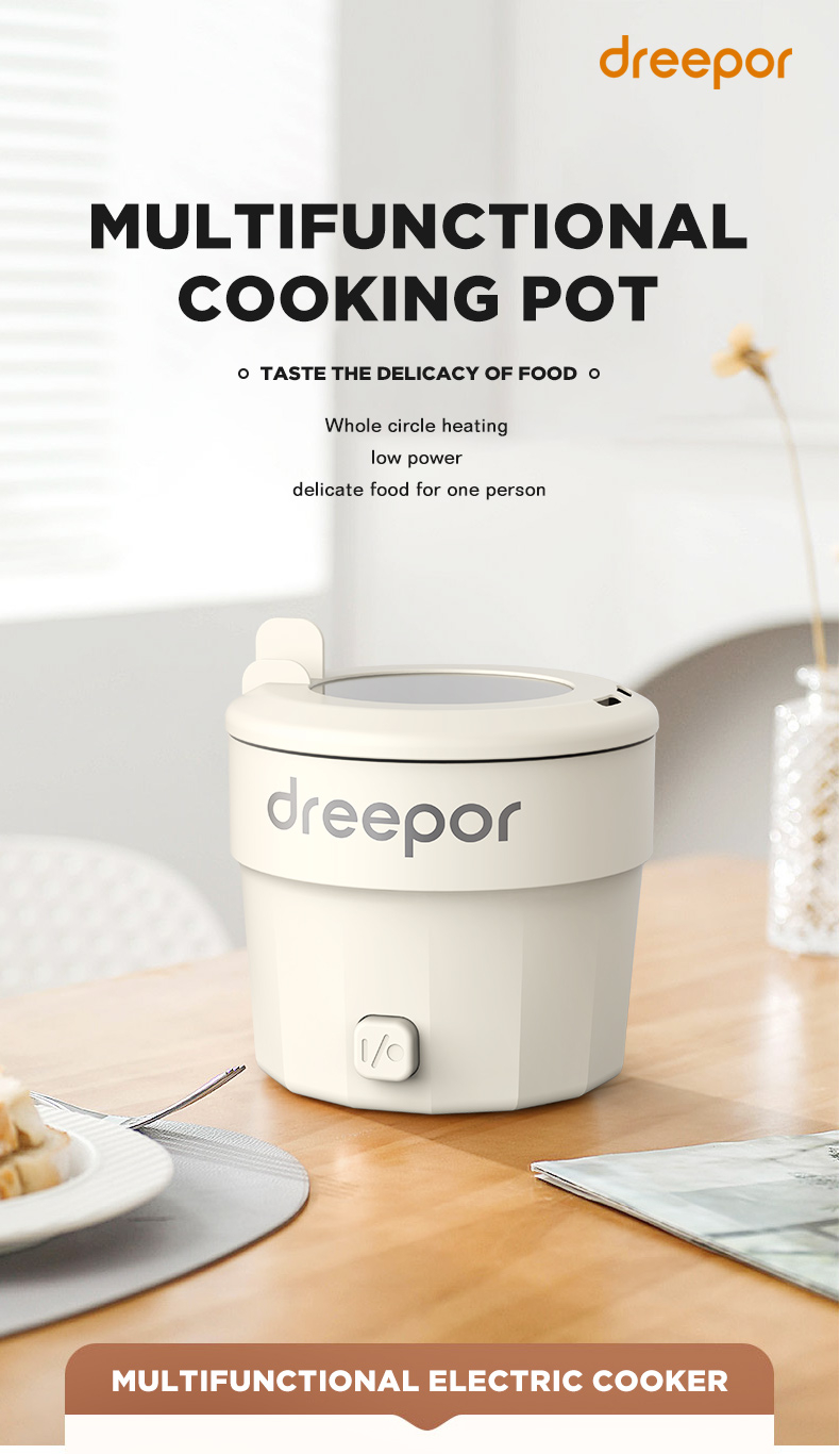 Dreepor 2L Electric Cooker Mini Rice Cooker Small Multi Cooker Electric ...