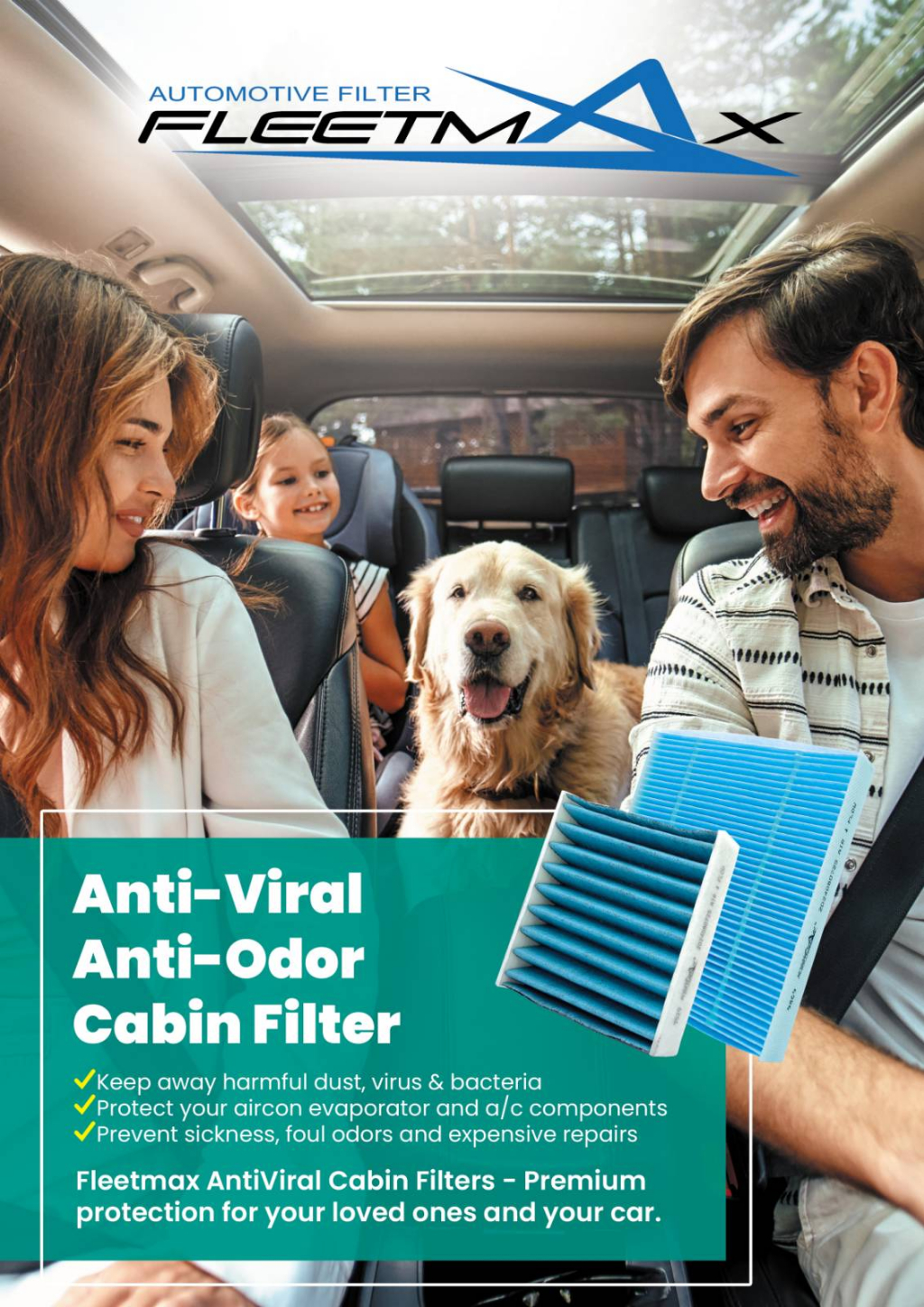 Fleetmax AntiViral Cabin Aircon Filter for Toyota Fortuner, Innova 2005 ...