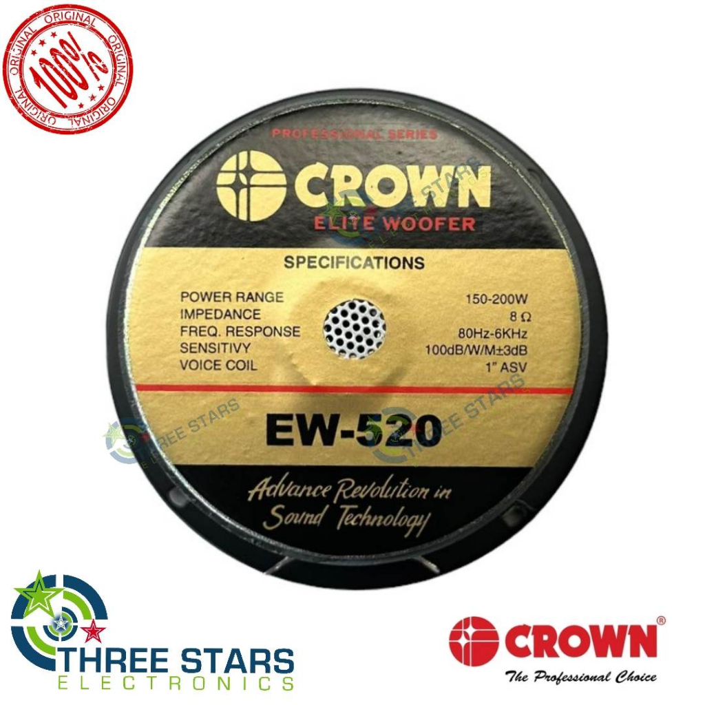 Original 1pc Crown EW-520 5 1/4 Inches 200W 8 Ohms Mini Subwoofer ...