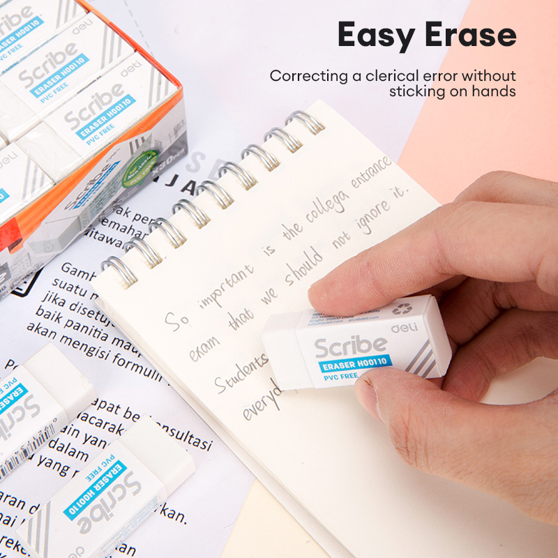 Deli EH00110 Eraser for Student Correction Stationery Erasers School ...