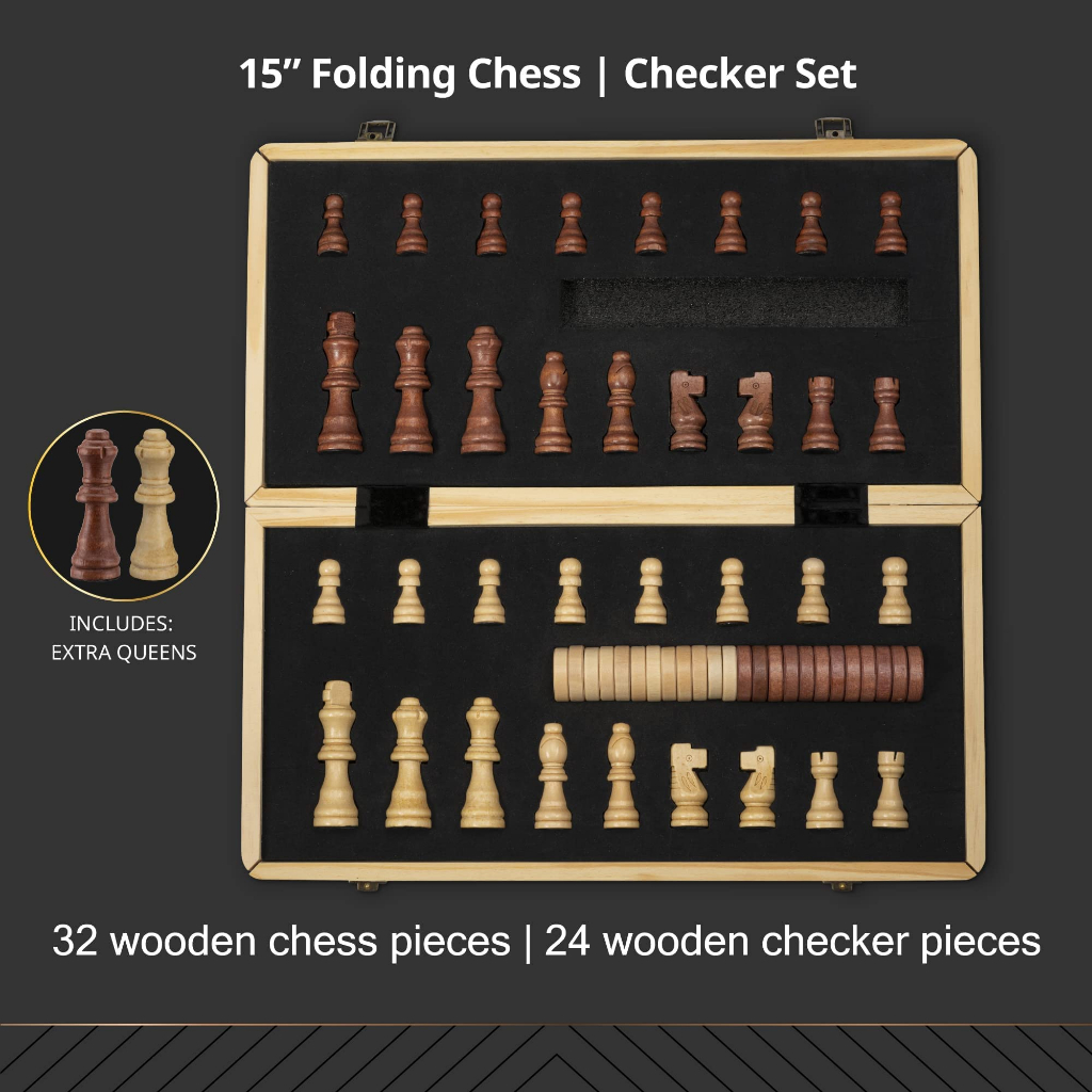 Magnetic Wooden Chess Board Folding Board Chess Game International ...