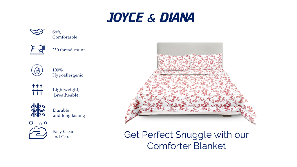 Joyce and Diana Printed Premium Comforter - 5in1 Set | Shopee Philippines